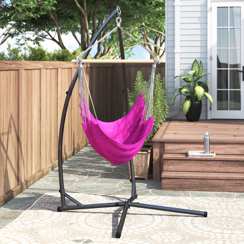 Sol 72 Outdoor Roxana Powder Coated Steel X Base Hammock Chair Stand Black Reviews Wayfair